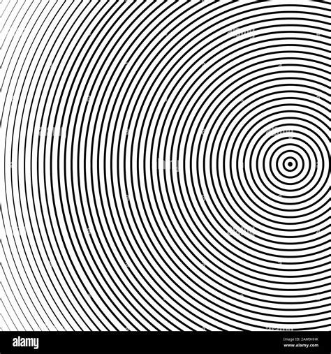 Abstract Concentric Circles Texture In Black And White Colors