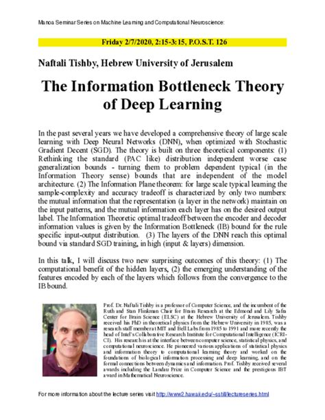 Pdf On The Information Bottleneck Theory Of Deep Learning
