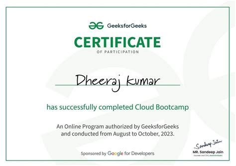 Dheeraj Kumar On Linkedin Geeksforgeeks Gfg Cloud Cloudcomputing