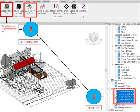 revit add ons free export import excel ez