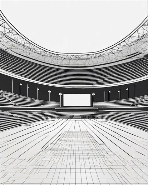 Premium Photo Hand Drawn Sports Stadium Black Night Background