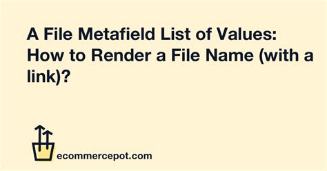 Metafields How To Render A File Name Ecommerce Pot