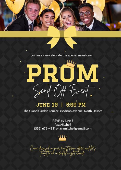 Free Prom Invitation Templates Editable And Printable