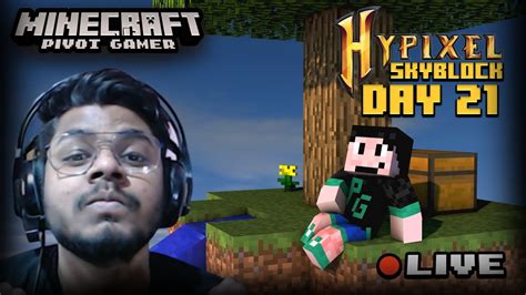 🔴fetchur And Puzzler Minecraft Hypixel Skyblock Day 21 Hindi Live Stream Youtube