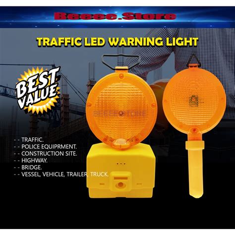 Traffic Road Safety LED Warning Light Hazard LED Flashing Warning Light Solar Portable Warning