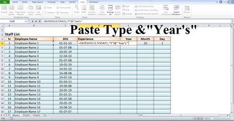 Calculate Experience In Excel Using Formula Datedif King Of Excel