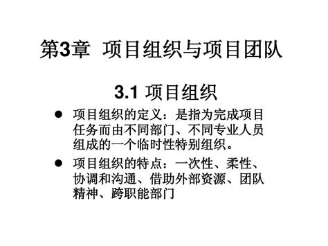 第3章 项目组织与项目团队 Word文档在线阅读与下载 无忧文档