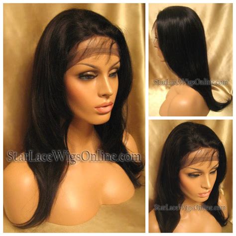 Custom Silky Straight Human Hair Full Lace Wig Amber Starlacewigs