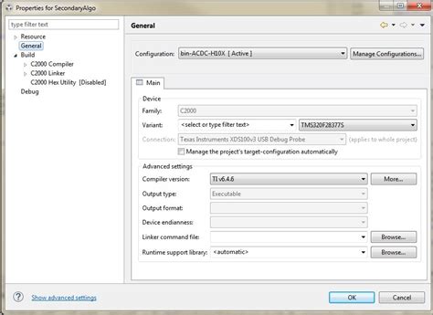 How To Select Output File Format Code Composer Studio Forum Code Composer Studio TI E E