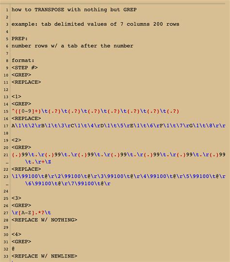 Fausts Study Transposing Delimited Values Using Grep Only