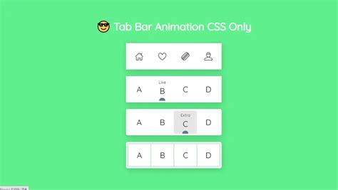 Css Tab Bars Tab Bar Animation Css Only Example Css Mix Css Tab Bars Tab Bar Animation Css Only Example Css Mix