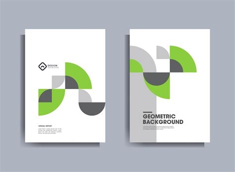 전단지 브로셔 디자인 서식 파일 비즈니스 커버 기하학적 테마 원 A4 크기 벡터에서 녹색 색상 벡터 템플릿 프리미엄 벡터