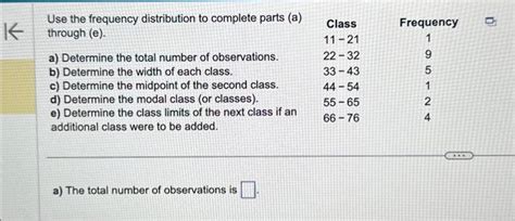 Solved A The Total Number Of Observations Is