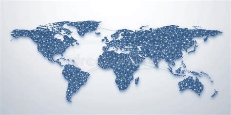 Visual Representation Of A Global Network Of Connections Highlighting Points Of Interest