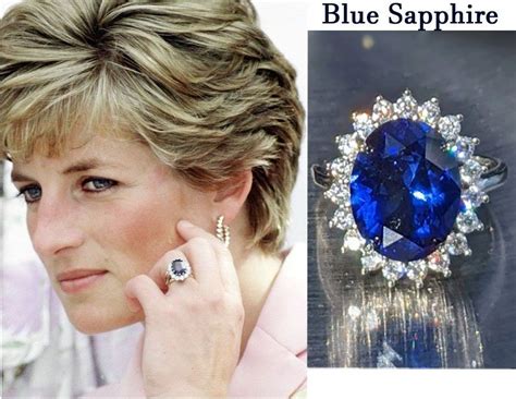 Princess Diana Replica Ring 5ct Blue Sapphire With Diamond Halo Ring