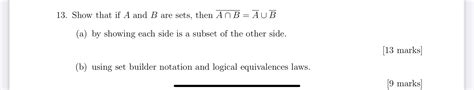 Solved Show That If A And B Are Sets Then Chegg Com