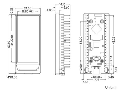 Esp32 S3 191寸amoled触摸屏开发板 Lx7双核处理器240×536像素开发板 小板型板载加速度与陀螺仪传感器开发板