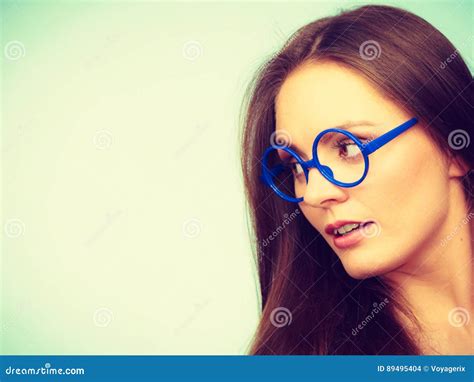 Attractive Nerdy Woman In Weird Glasses Royalty Free Stock Image CartoonDealer Com