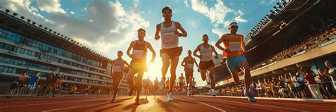 A Group Of Male Athletes Are Running On A Treadmill In An Outdoor