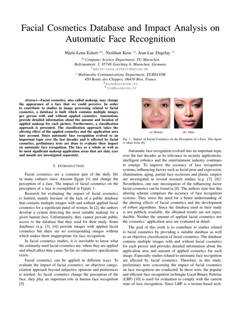 Pdf Facial Cosmetics Database And Impact Analysis On Automatic Face