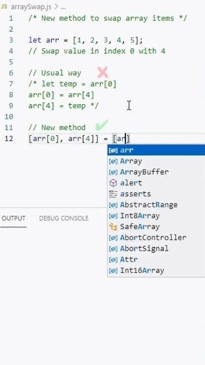 Do You Know This Array Method Array Swap Javascript Shorts Youtube
