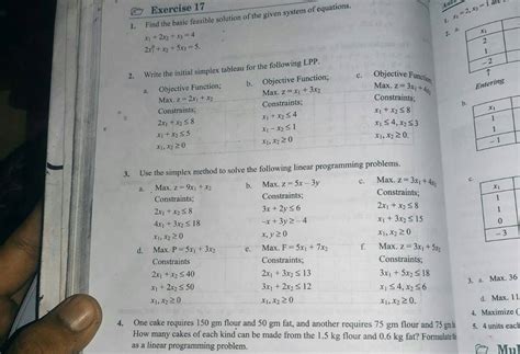 1 Find The Basic Feasible Solution Of The Given System Of Equations X1