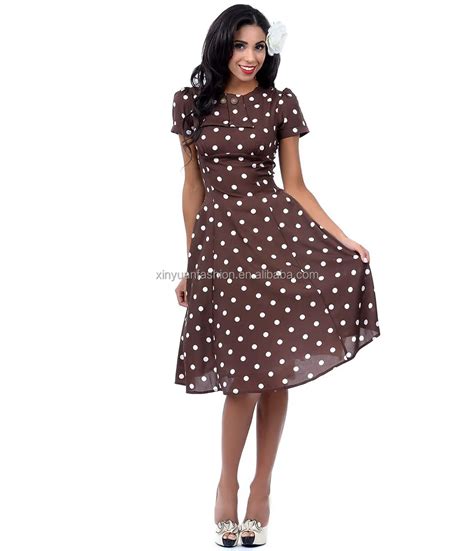 Flared Brown White Polka Dot Party Dress Buy Polka Dot Dressgirls Polka Dots Dresspolka Dot
