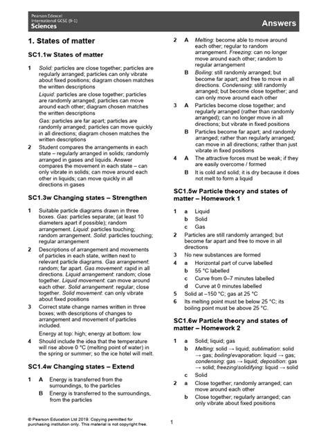 Answer Key Igcse Pearson Edexcel Chemistry Pdf Atomic Nucleus