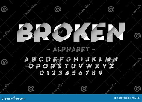 Broken Font Design Stock Vector Illustration Of Cracked 149879703