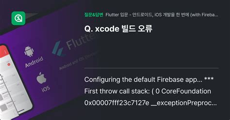 Xcode 빌드 오류 인프런 커뮤니티 질문and답변