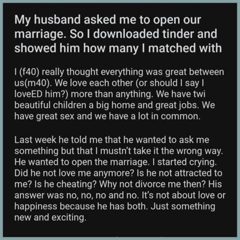 Husband Asks For Open Marriage Then Gets Jealous Over Wifes Tinder Success Yourtango