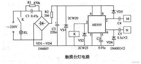 触摸台灯电路 电源电路 维库电子市场网