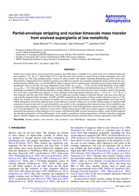 Pdf Partial Envelope Stripping And Nuclear Timescale Mass Transfer From Evolved Supergiants At