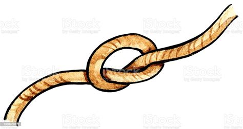 수채화 해양 로프 매듭 손 그리기 그림 흰색 배경에 격리 된 스케치 0명에 대한 스톡 벡터 아트 및 기타 이미지 0명 너츠 스캐리 팜 단정 갑판 Istock