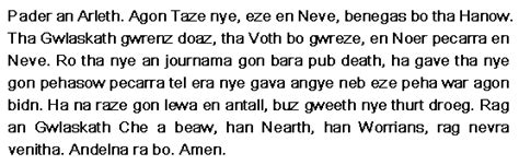 Cornish Language Sample Language Museum