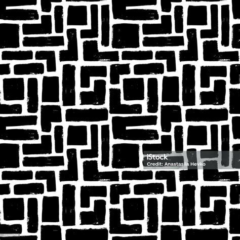 실루엣 사각형 및 기하학적 모양과 완벽 한 패턴입니다 퍼즐 모자이크 장식입니다 잉크 그런 지 질감입니다 0명에 대한 스톡 벡터 아트 및 기타 이미지 Istock