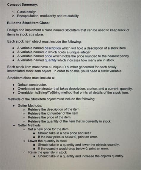 Solved Concept Summary 1 Class Design 2 Encapsulation