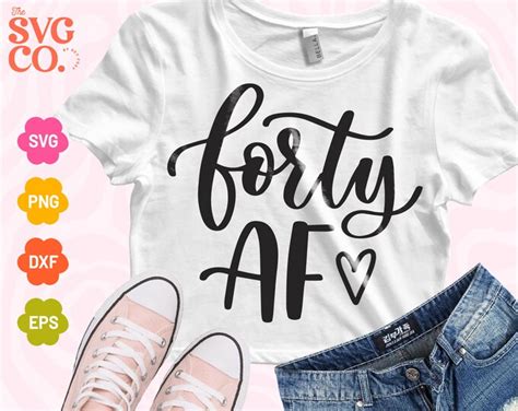 Forty Af Svg 40th Birthday Svg 40th Birthday Shirt Cricut Project For