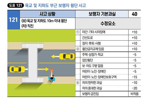 1 21 자동차사고 과실비율 자동차와 보행자의 사고 네이버 블로그