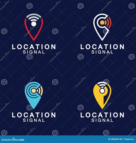 Pointer Map With Wifi Internet Signal Location Connection Icons Logo Design Stock Vector