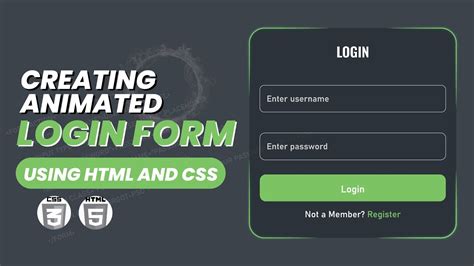 Animated Login Form Using Html And Css Only Youtube