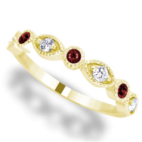 Diamond Genuine Ruby Stackable Ring Sarkisians Jewelry