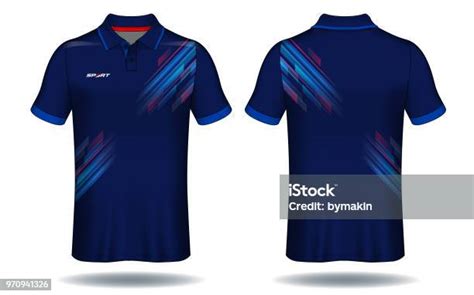 T셔츠 폴로 디자인 파란색 레이아웃 스포츠 저지 서식 파일 형판에 대한 스톡 벡터 아트 및 기타 이미지 형판 셔츠 스포츠