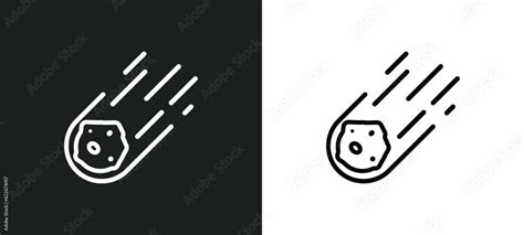 Meteorite Outline Icon In White And Black Colors Meteorite Flat Vector Icon From Stone Age
