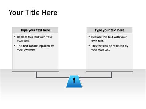 PowerPoint Slide Scale Diagram 2 Sides Blue PL290 CrystalGraphics Com