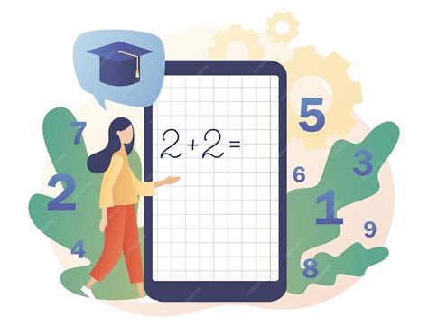 Premium Vector Mathematic Class Arithmetic Symbols On Smartphone