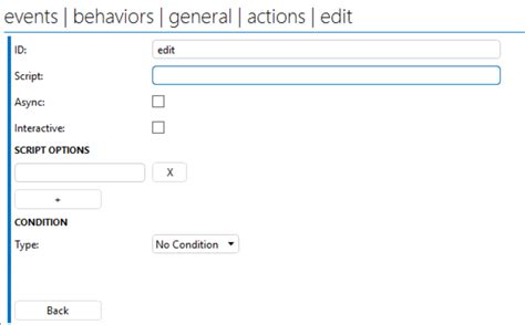 Dom Actions Script Options Dataminer Dojo