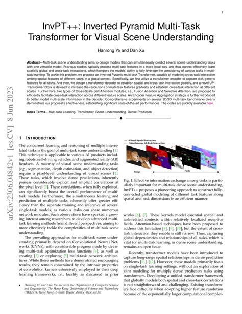 Invpt Inverted Pyramid Multi Task Transformer For Visual Scene Understanding Deepai