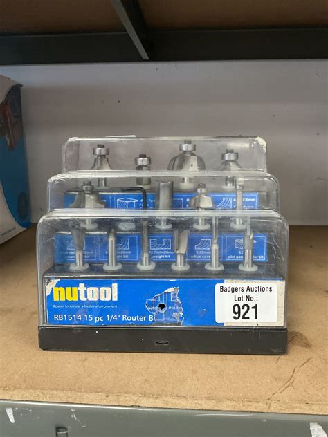 Nutool Rb1514 15pc 1 4” Router Bit Set Badgers Auctions On Site And Online Auctions In High