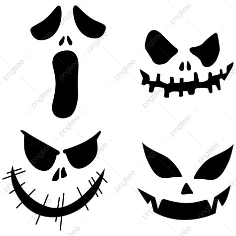Spooky Pumpkin Vector Hd Png Images Set Of Spooky Pumpkin Face Spooky Face Hallowen Spooky
